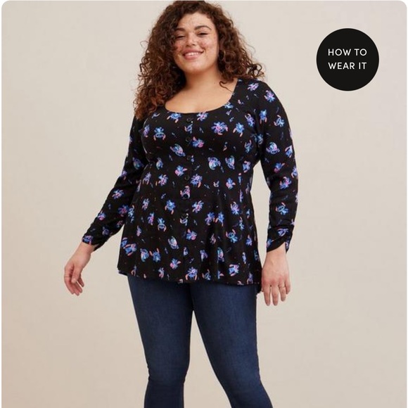 torrid | Tops | Disney Lilo And Stitch Fit And Flare Stretch Challis ...